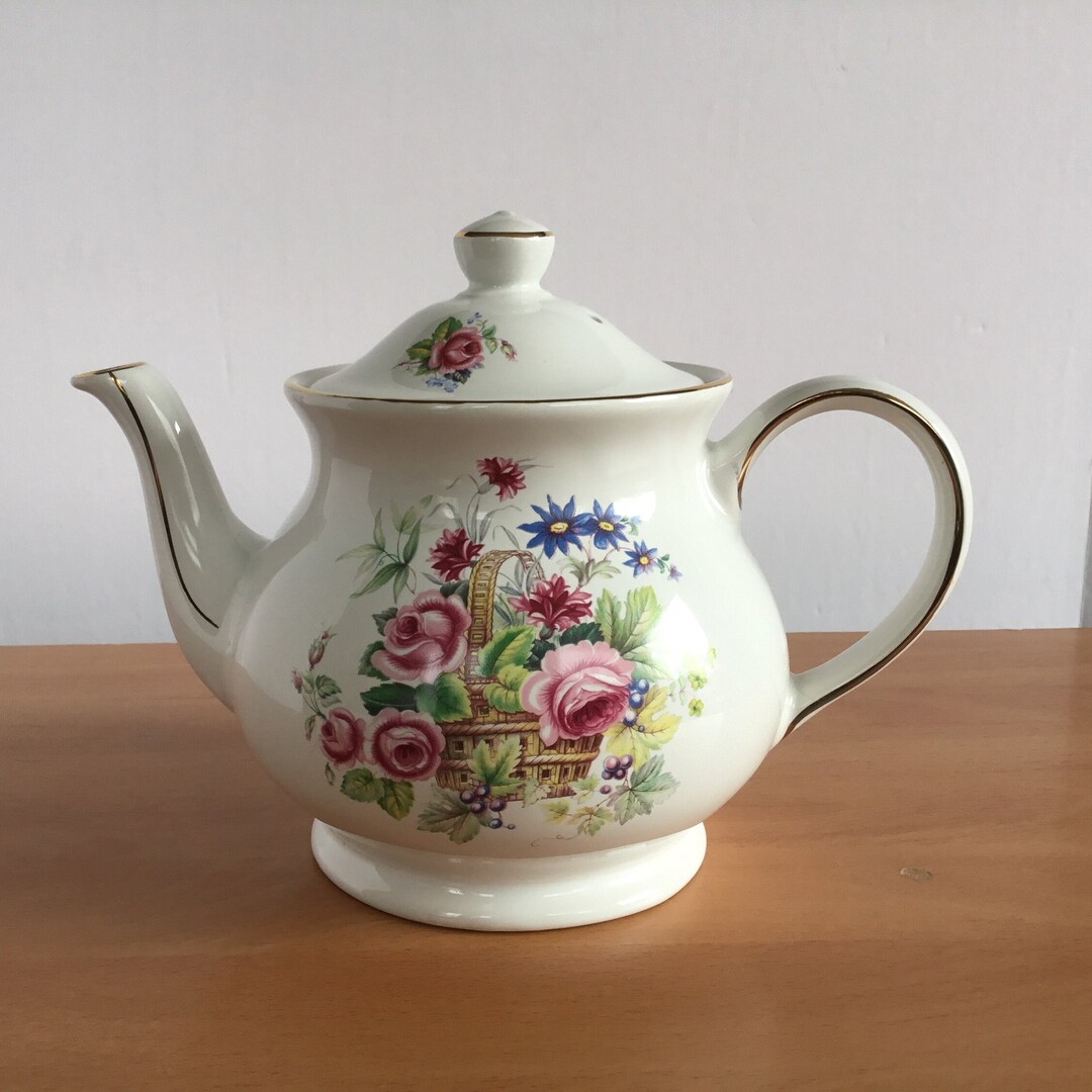 Vintage Porcelain Sadler Teapot With Pink Floral Pattern, England - Etsy