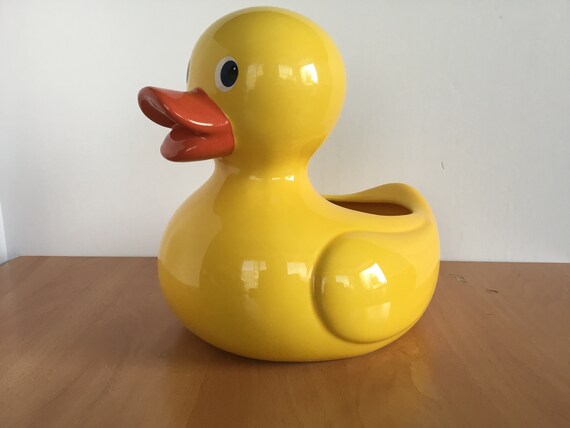Vintage Large Ceramic Yellow Duck Planter Teleflora Gifts - Etsy