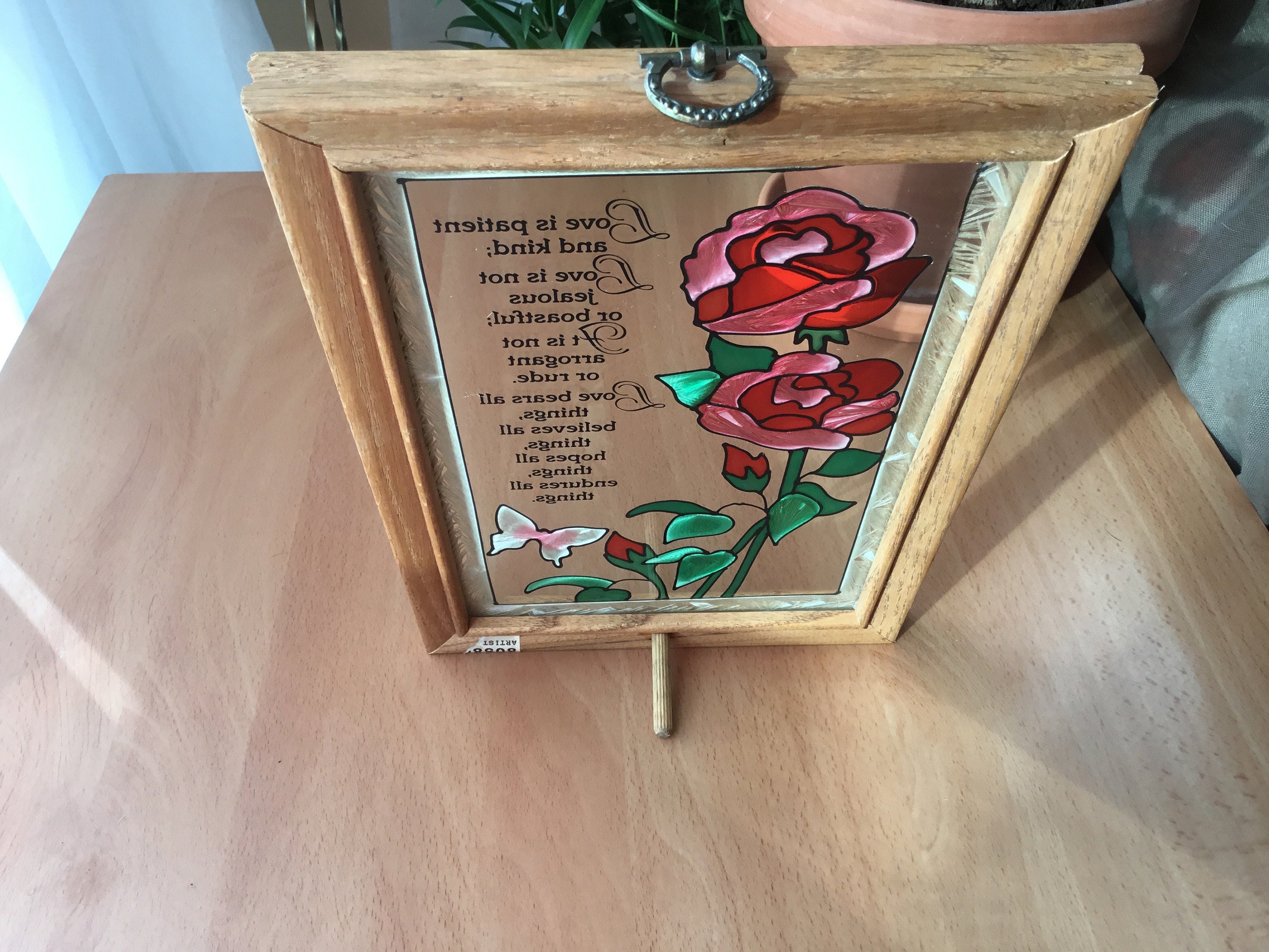 Vintage Painted Stained Glass With Love Poem - Etsy