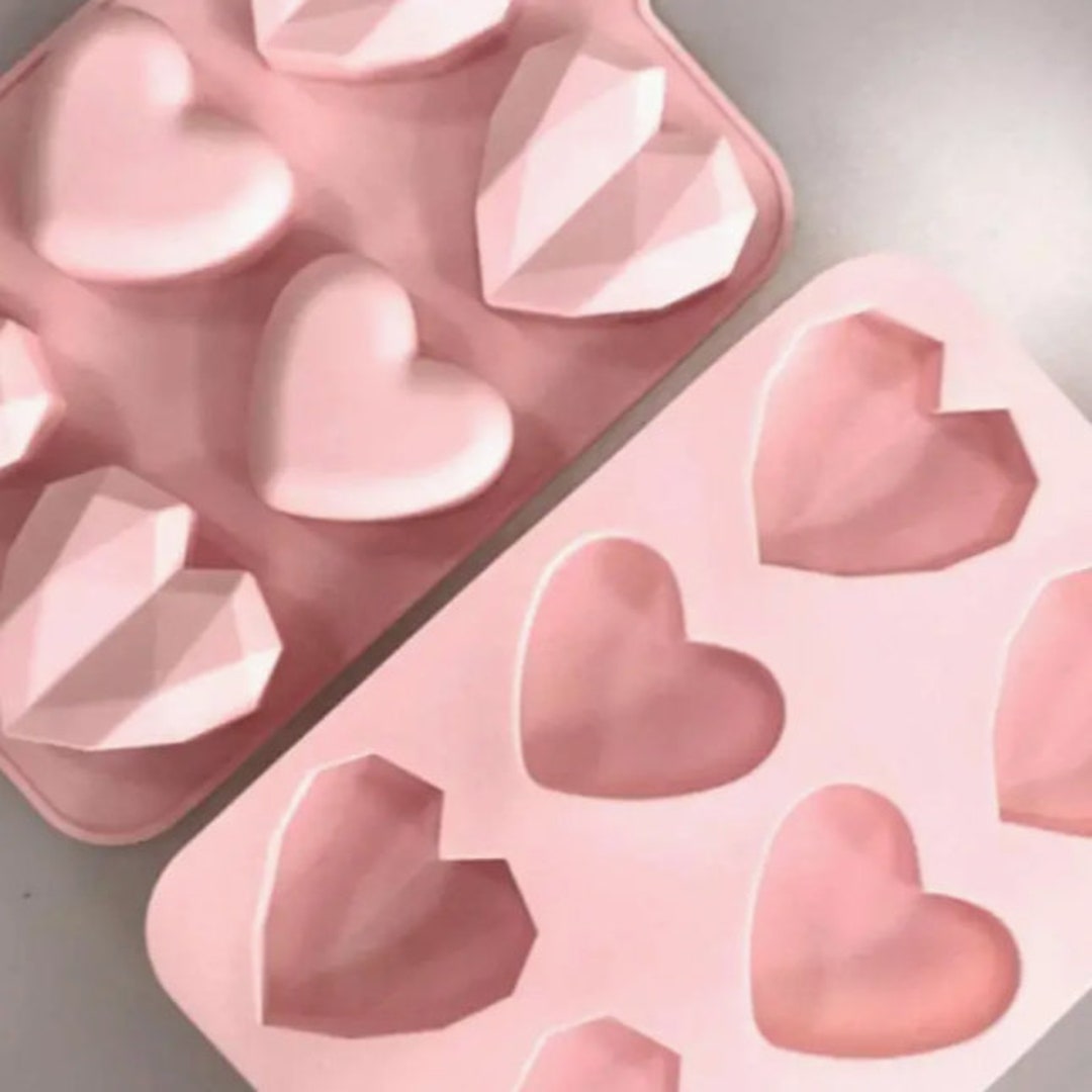 6 Cavities Mixed Style Heart Shape Silicone Molds-chocolate Molds-soap ...