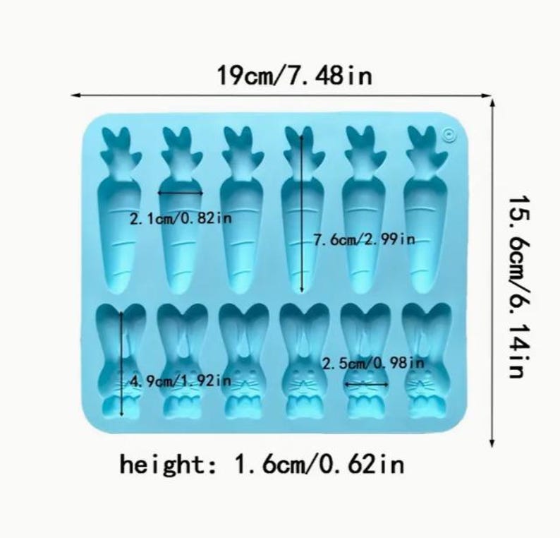 Easter Silicone Molds Set: Mini Carrot & Bunny Baking Supplies - Etsy