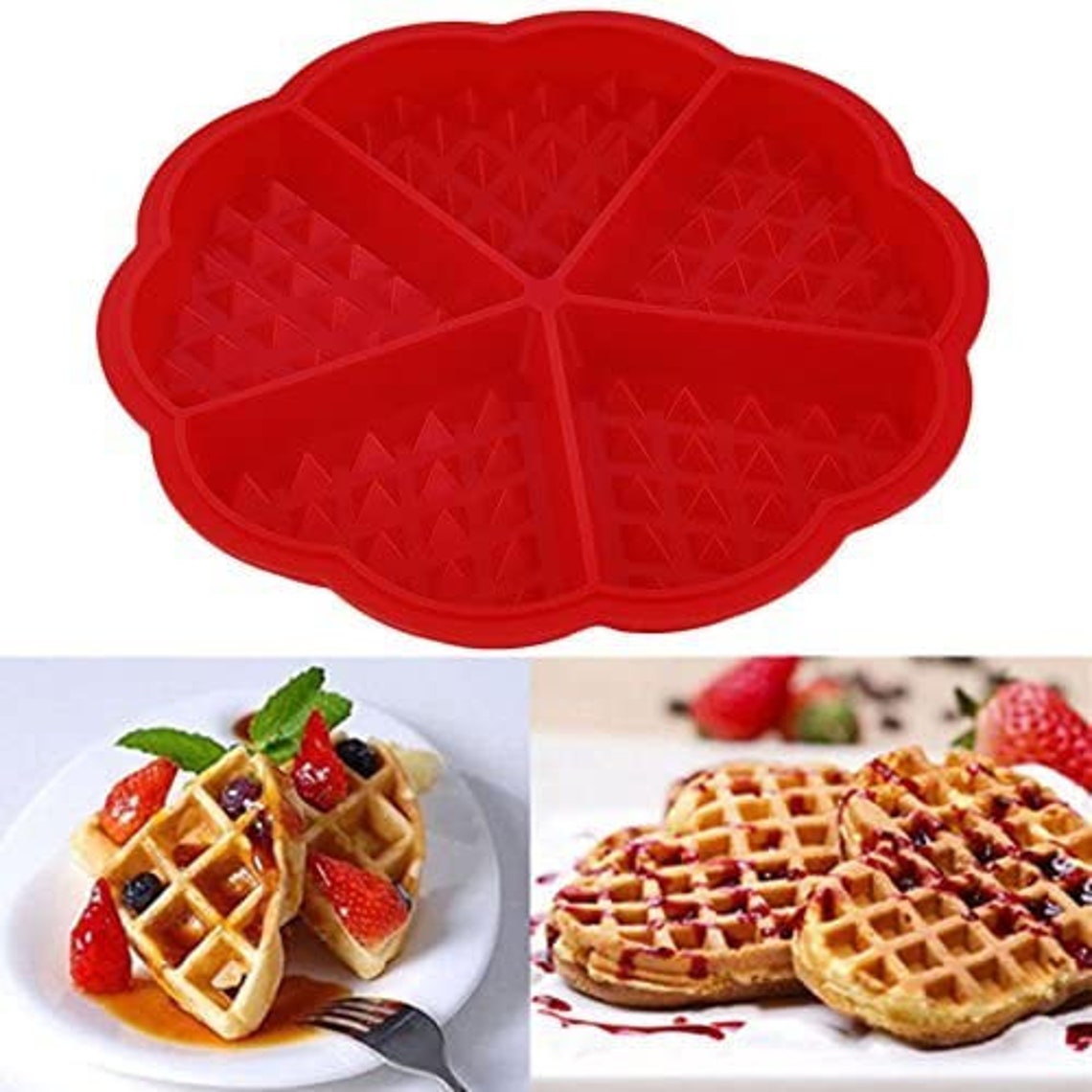 Belgian Waffle Tray Mold Bakeware Silicone Waffle Baking | Etsy