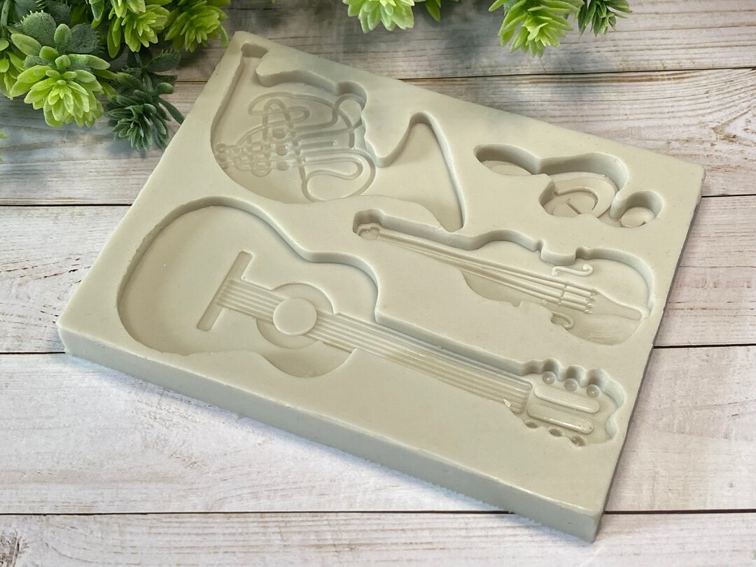 Musical Instruments Fondant Silicone Mold-guitar Mold-candy Chocolate ...