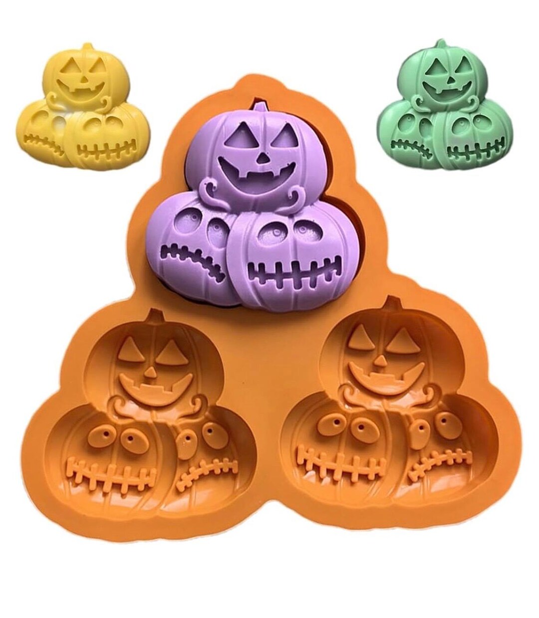 Pumpkin Candy Mold,3 Cavity Silicone Fall Chocolate Mold Sugar Craft ...
