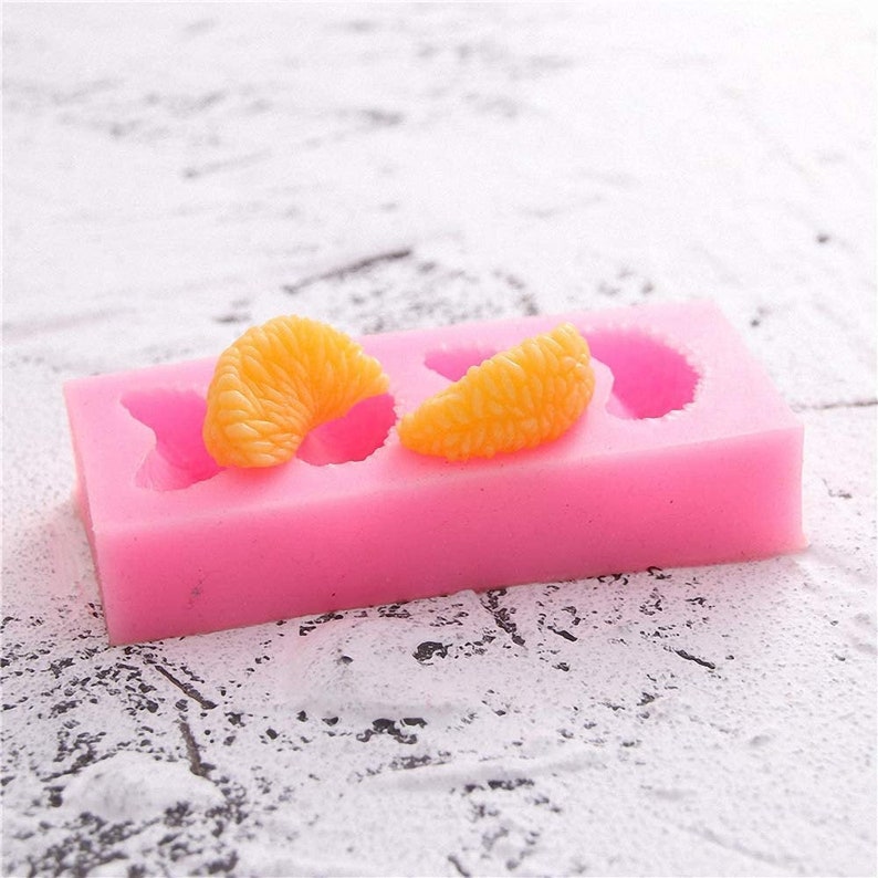 4-cavity Mandarin Tangerine Slices Silicone Mold-3d Mold-mini - Etsy