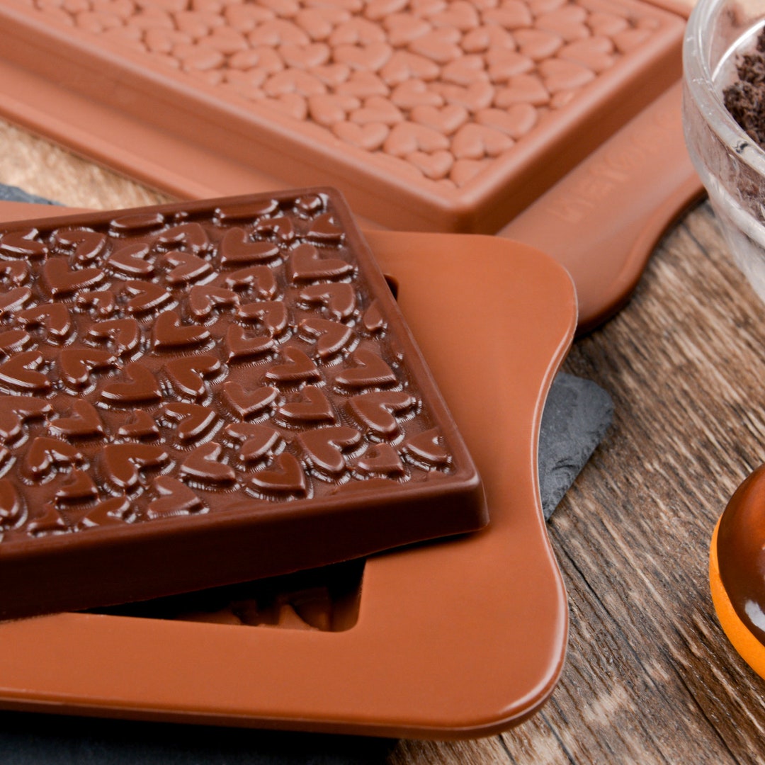 Heart Embossing Silicone Mold: Chocolate Bar, Cake, Pudding - Etsy