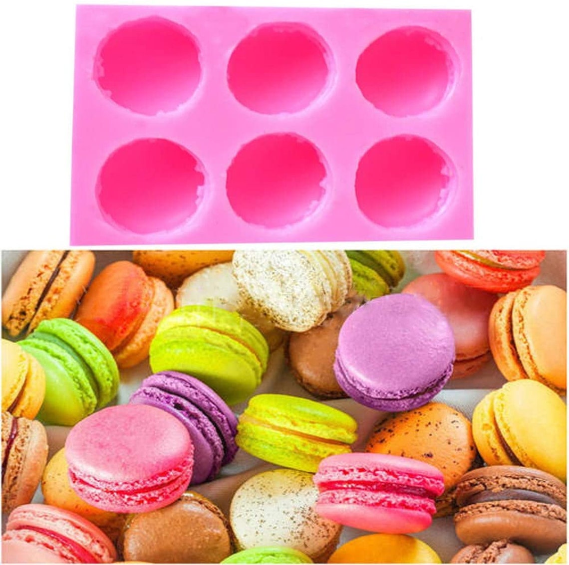 6-cavity 3D Mini Macaroons Silicone Mold-fondant Mold-macaron Baking ...