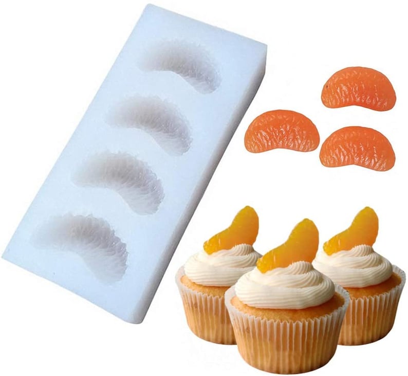 4-cavity Mandarin Tangerine Slices Silicone Mold-3d Mold-mini - Etsy