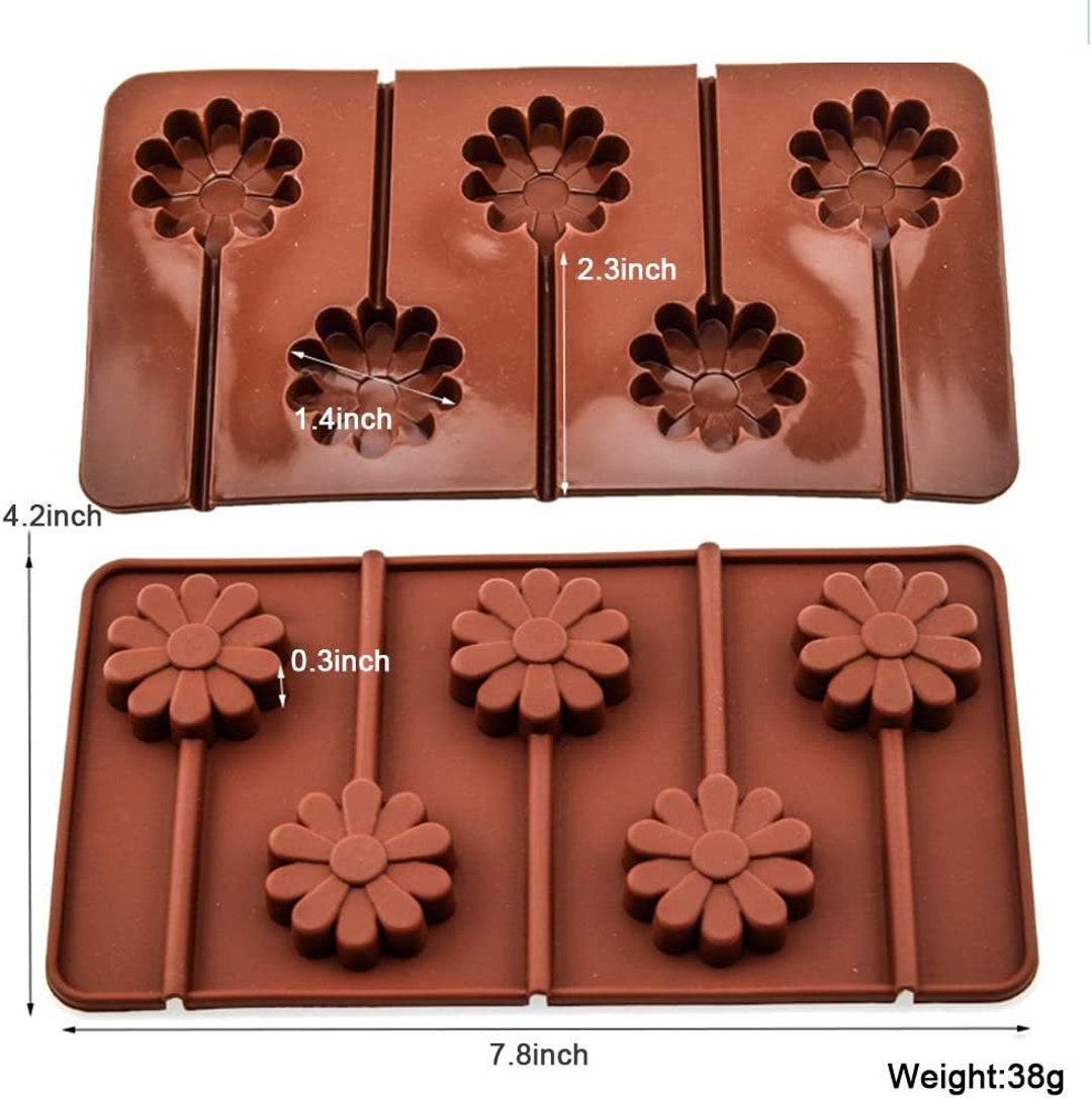 Sunflower Lollipop Mold: Silicone Candy Chocolate Craft, 5-hole - Etsy