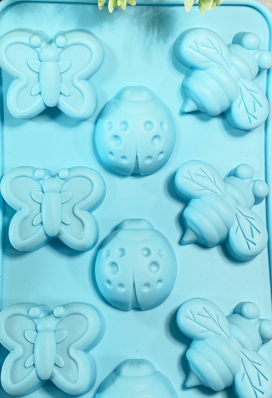 12 Cavities Insects Silicone Candy Mold-bugs Mold-bee Butterfly Ladybug ...