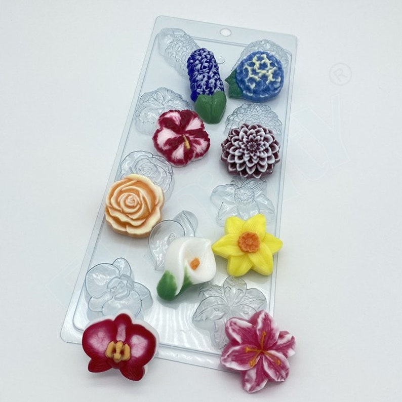 Flower Assorted 2 Plastic Mold-small Flowers Mold-plant Flora - Etsy