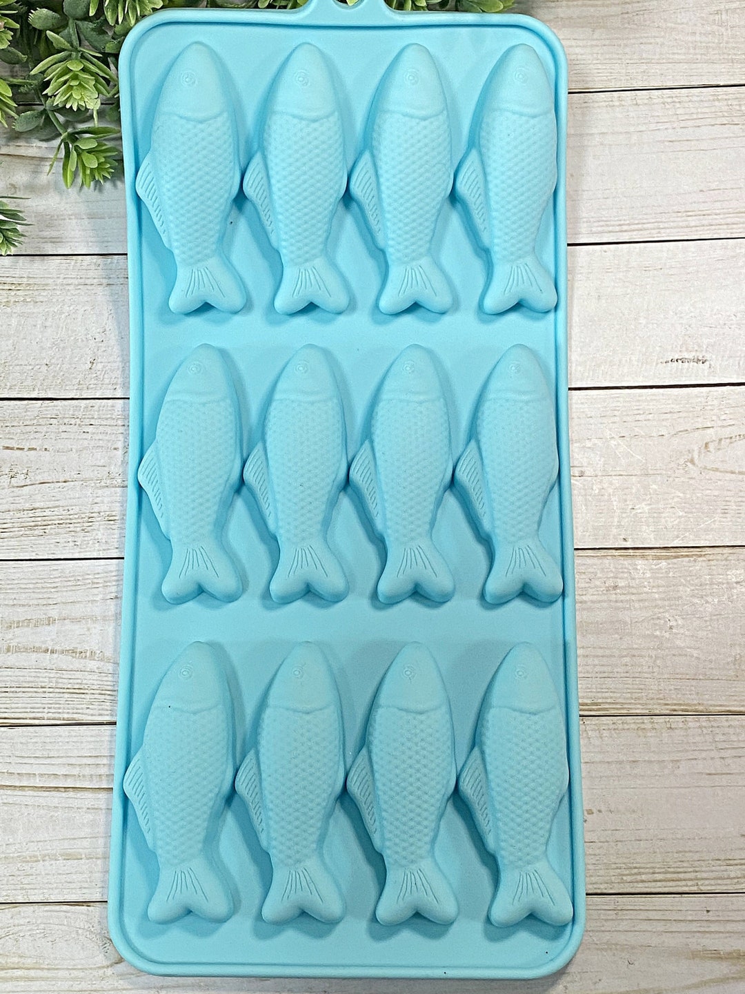 12 Cavities Fish Silicone Candy Mold-chocolate Mold-ice Cube Tray ...