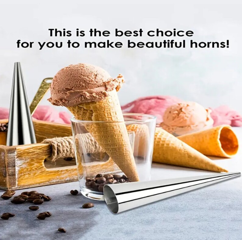 5pcs Stainless Steel Cream Horn Molds Pastry Cone Shape - Etsy