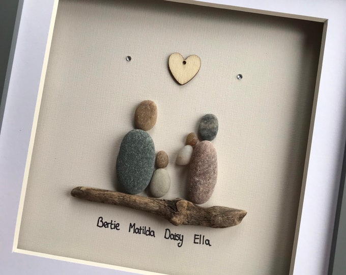 Family Pebble Art | Personalised Family Picture | Stone Family Picture ...
