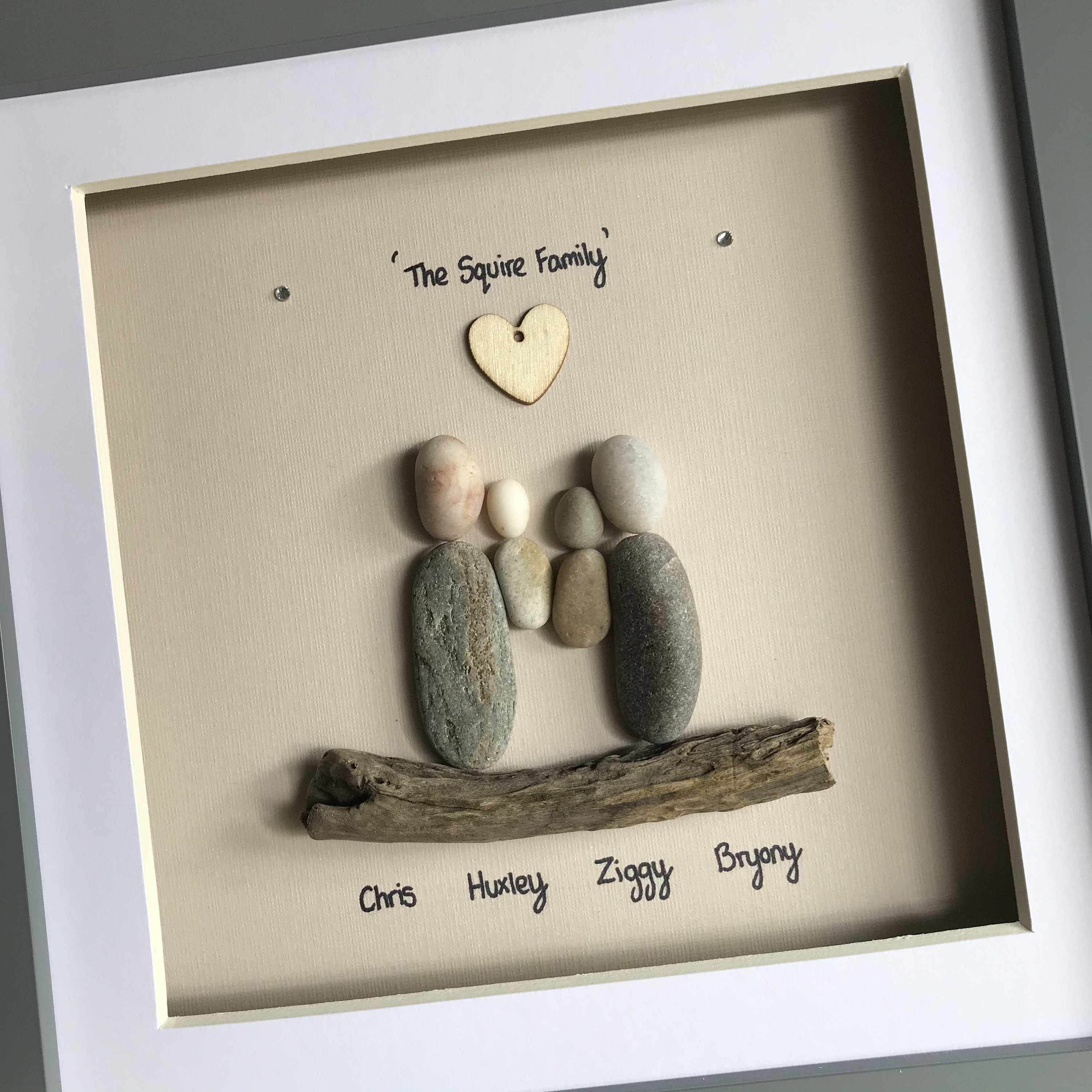 Family Pebble Art Personalised Family Picture Stone Family - Etsy