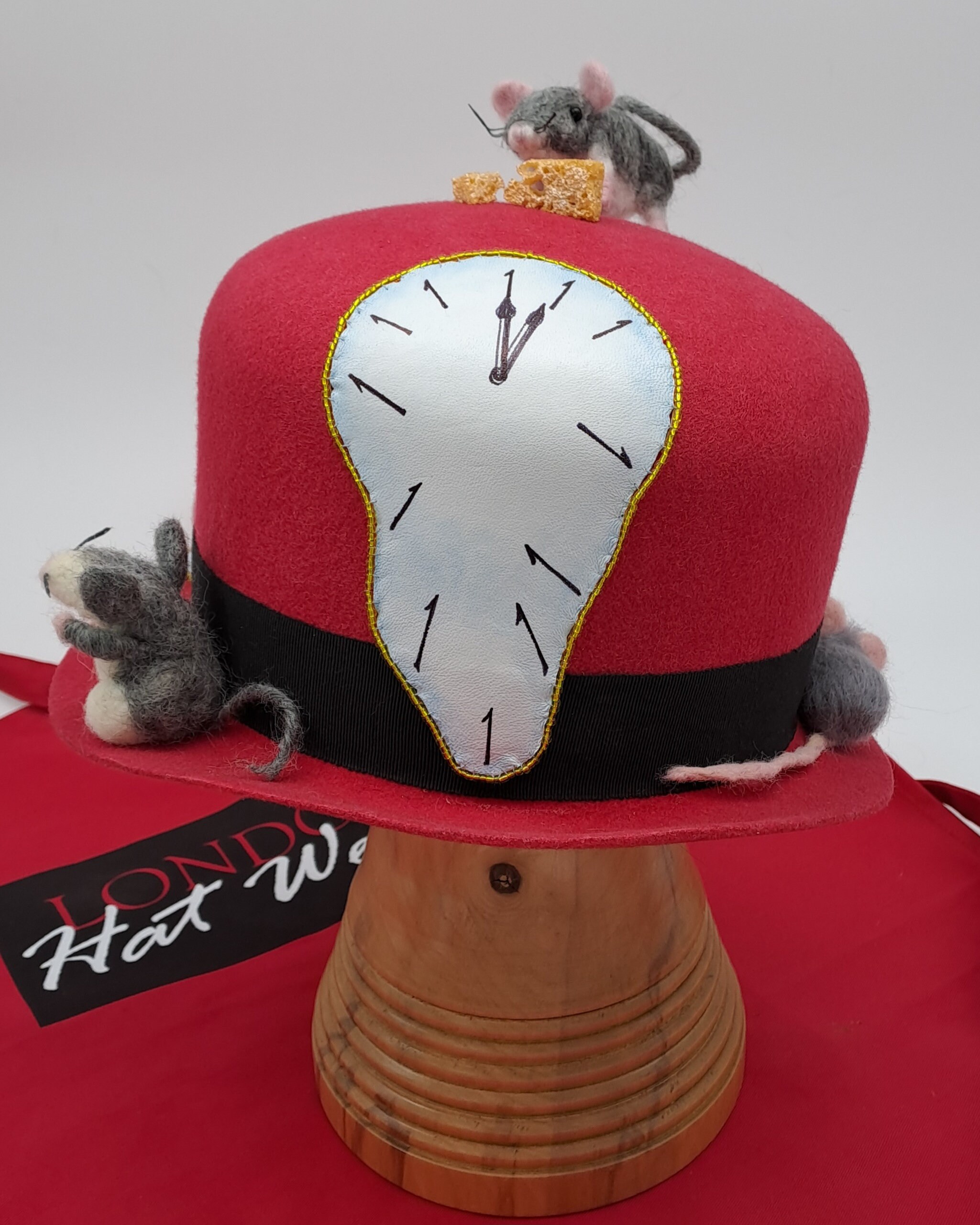 Hand Crafted Red Felt Extra Tall Bowler Hat - Etsy