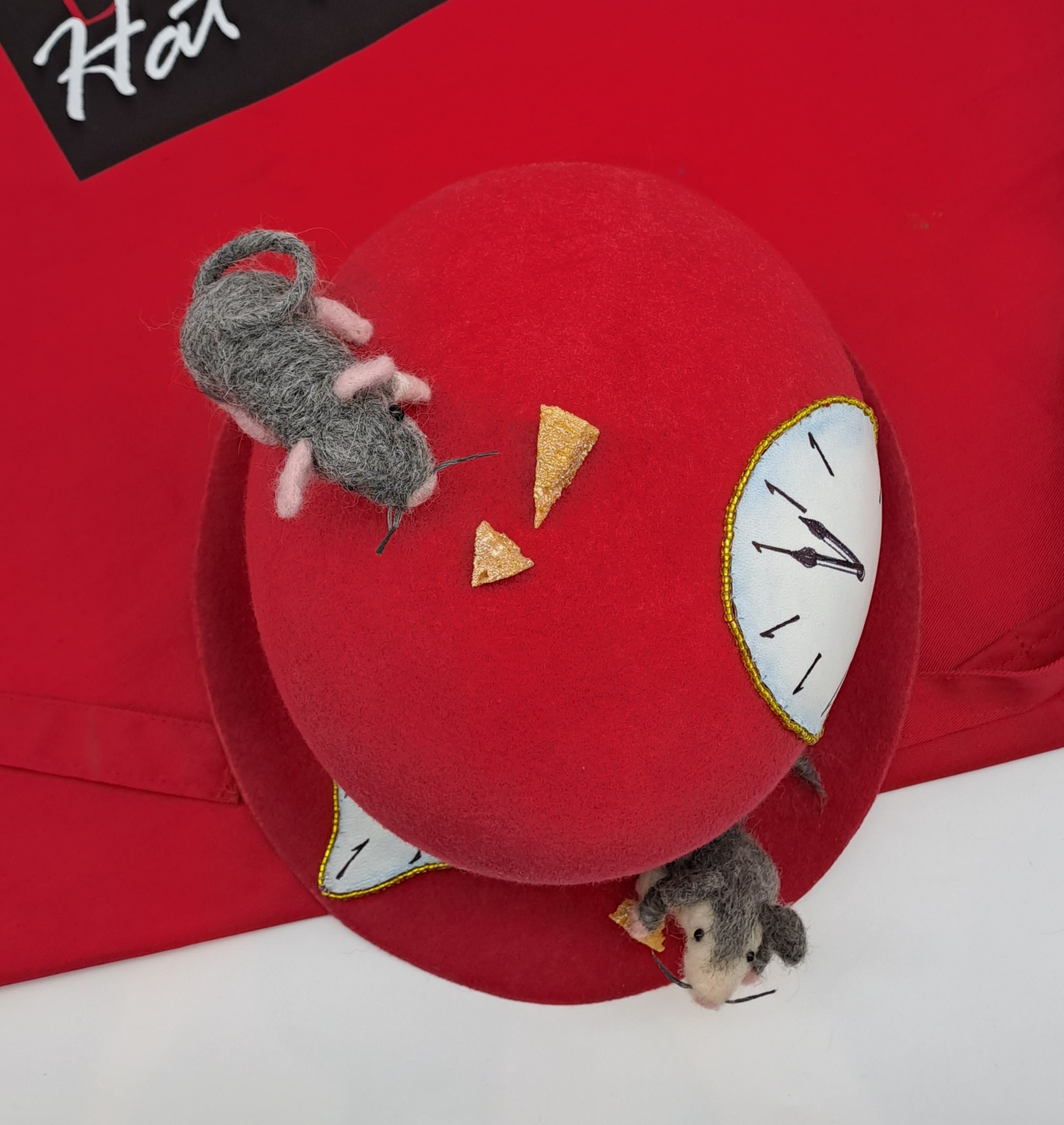 Hand Crafted Red Felt Extra Tall Bowler Hat - Etsy
