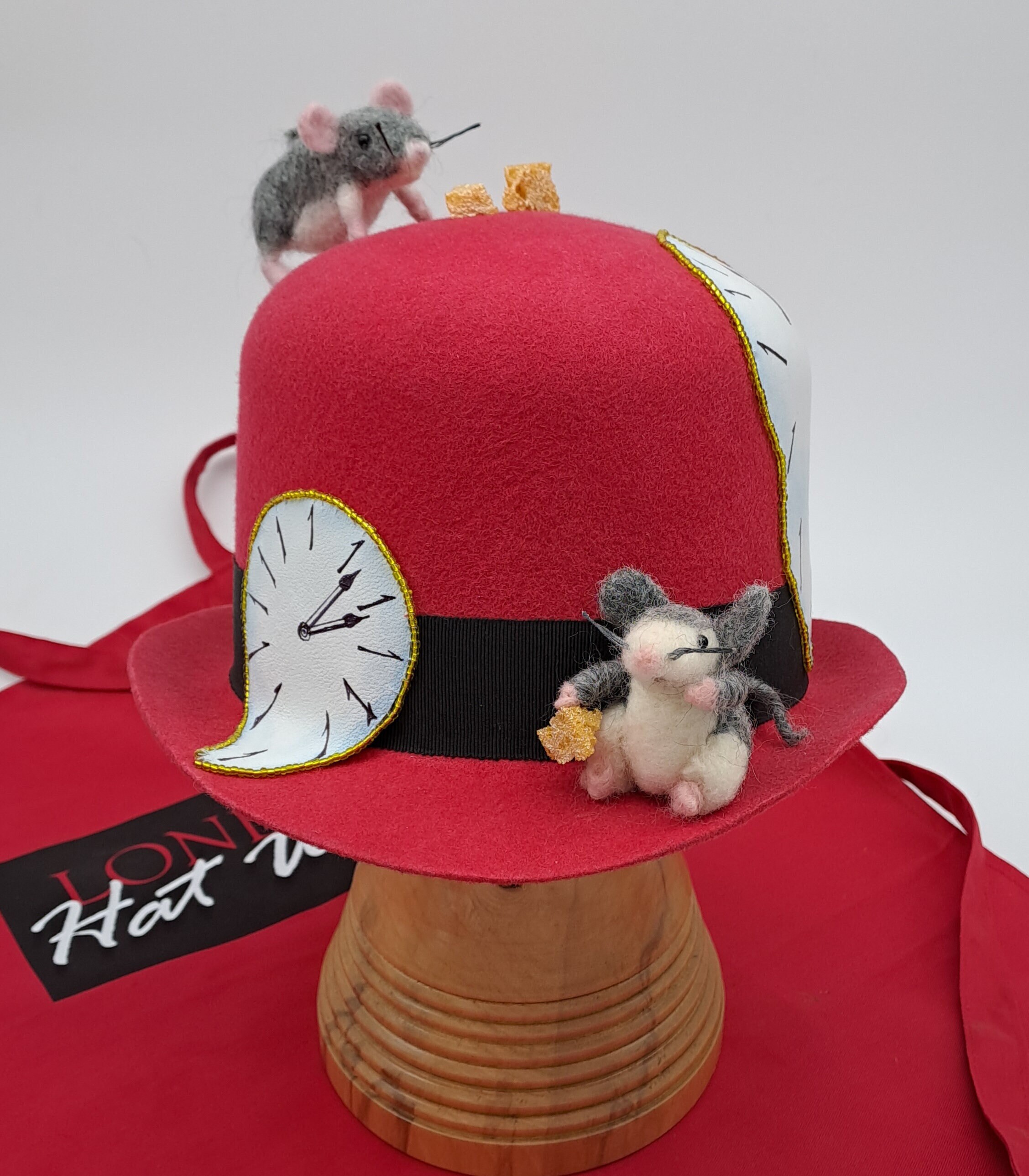 Hand Crafted Red Felt Extra Tall Bowler Hat - Etsy