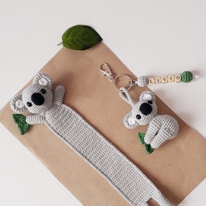 Crochet Koala Bookmark Koala Keychain Porteclef Koala - Etsy