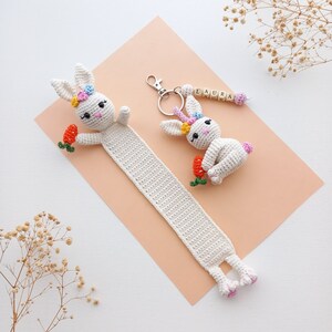 Crochet Rabbit Bookmark, Amigurumi Rabbit Bookmark, Rabbit Pencil ...