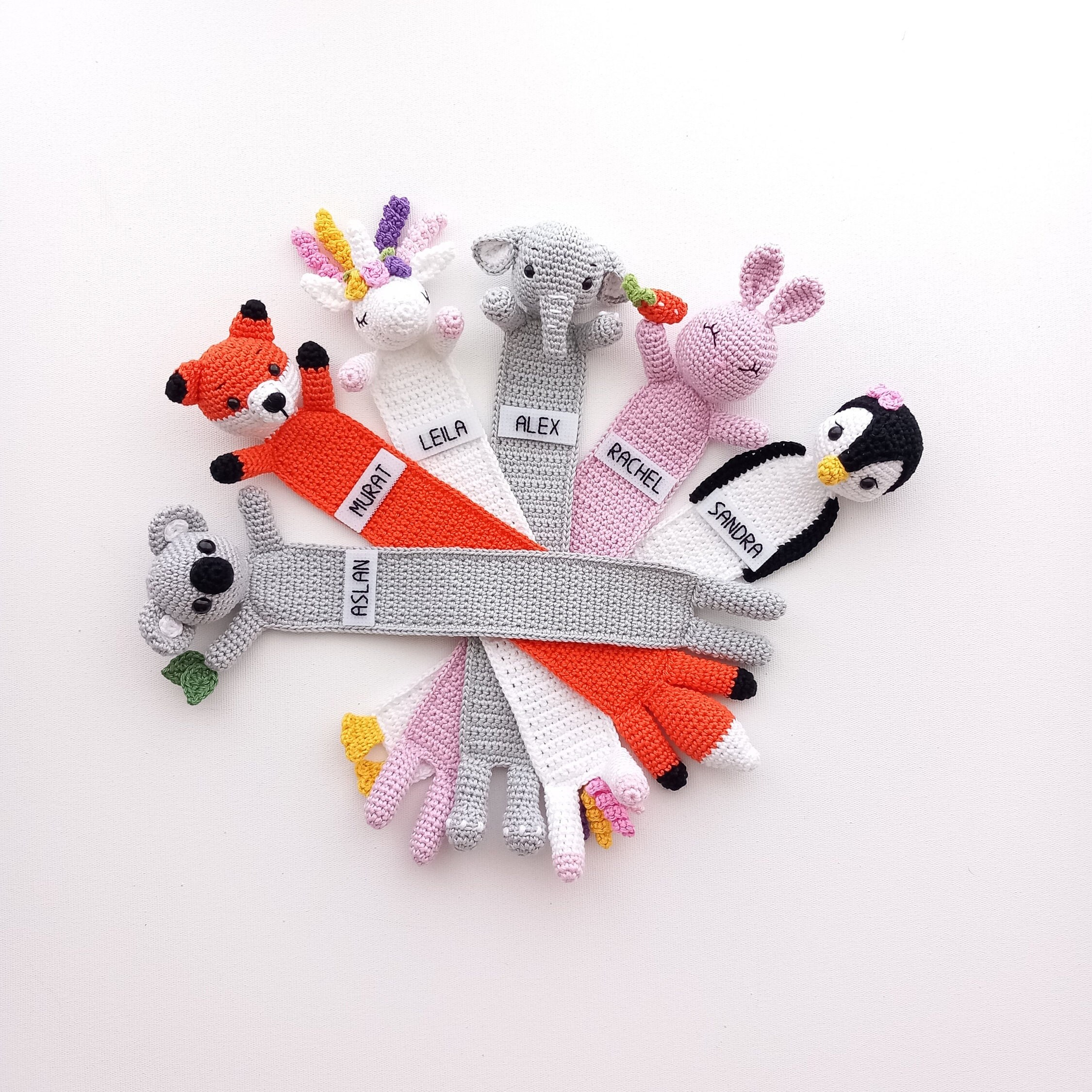 Crochet Animal Bookmark: Personalized Cotton Knitted Gift - Etsy