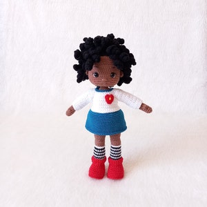 Crochet African American Doll, Amigurumi African American Doll, African ...