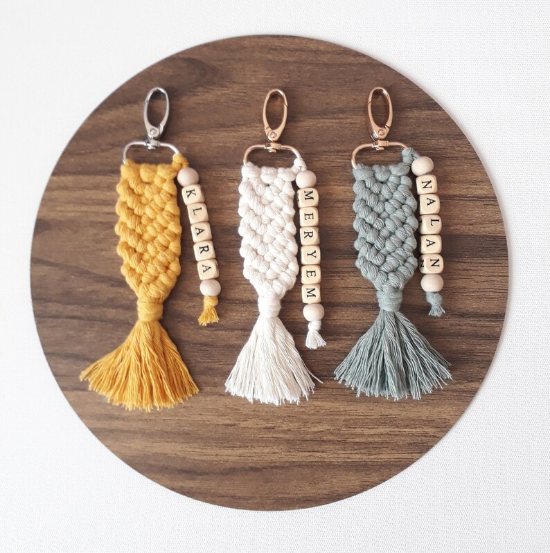 Macrame Keychain / Macrame / Keychain / Personalized Gift / - Etsy