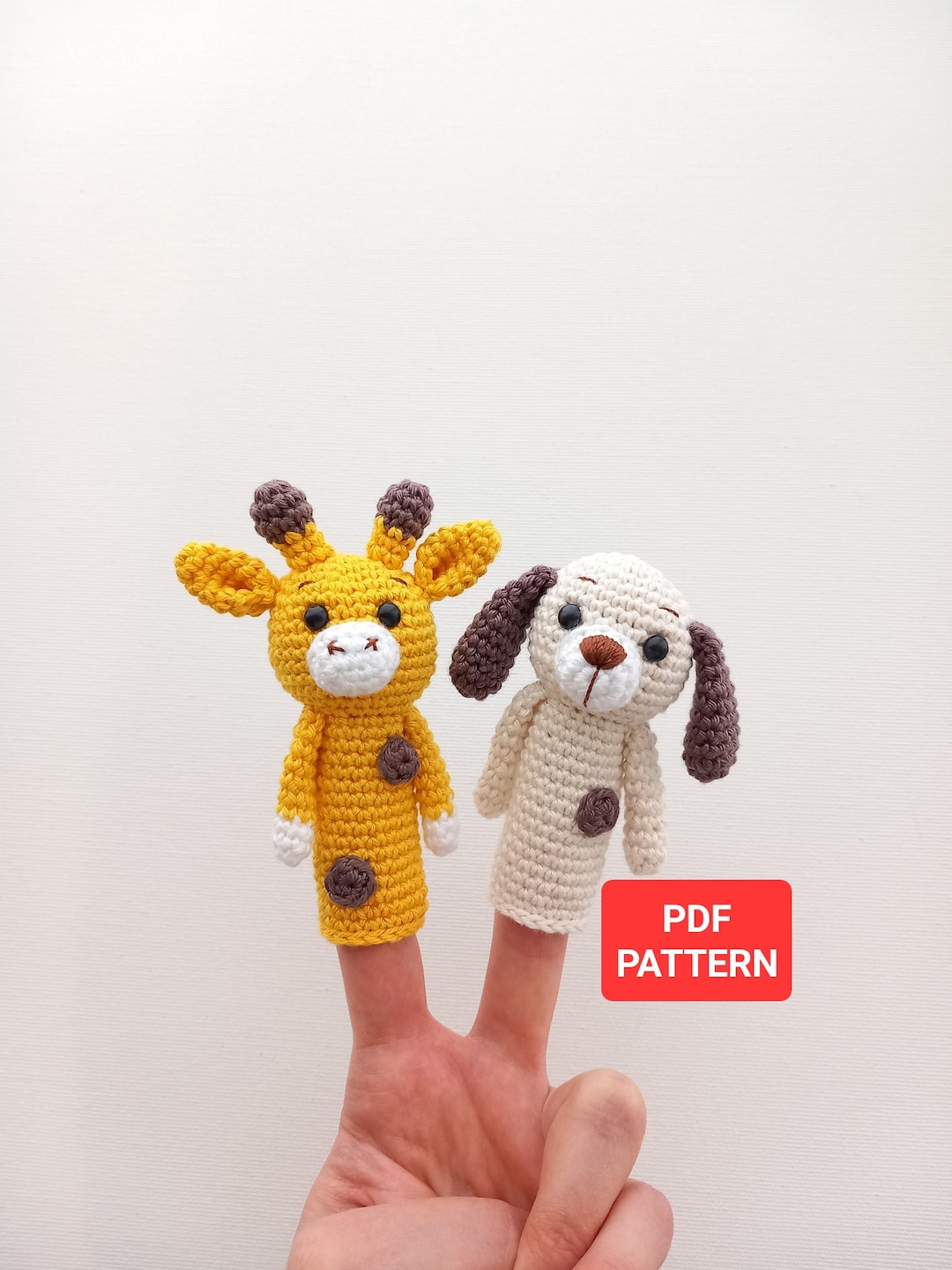 Crochet Dog Finger Puppet Pattern (PDF Download), Crochet Giraffe ...