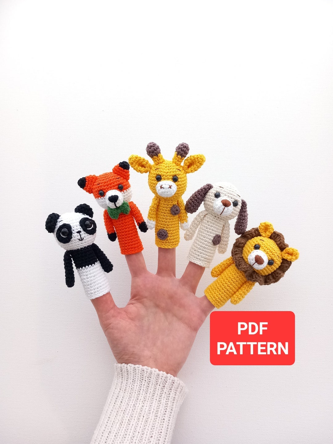 Crochet Finger Puppets Pattern, Animal Finger Puppets Pattern, Only ...