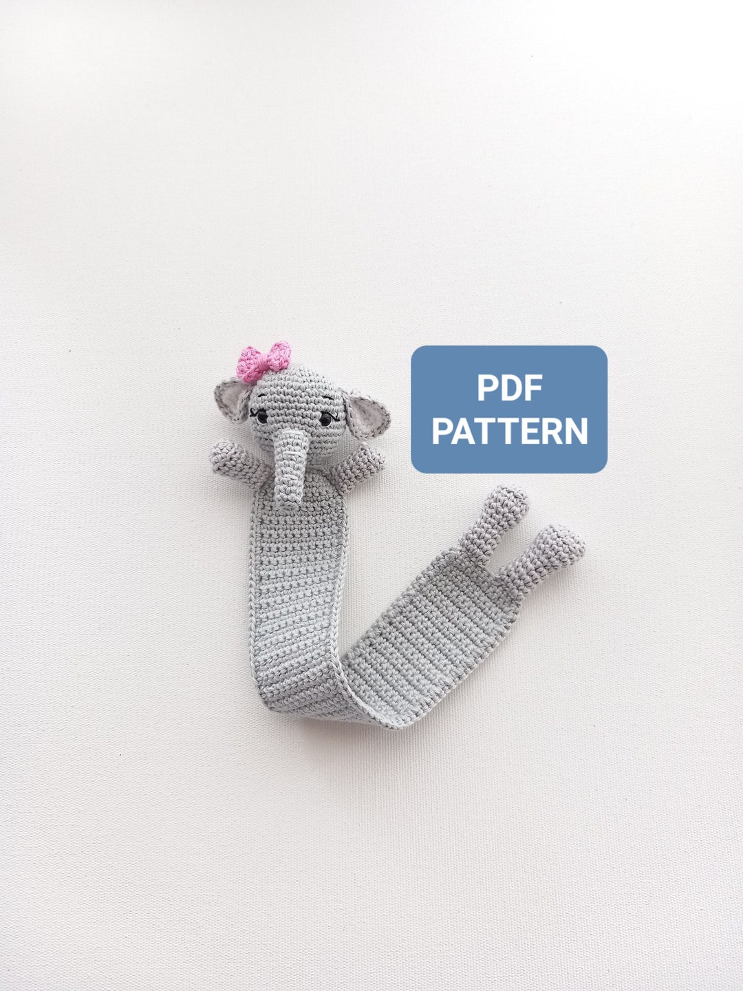 Crochet Pattern PDF Crochet Elephant Bookmark Pattern - Etsy