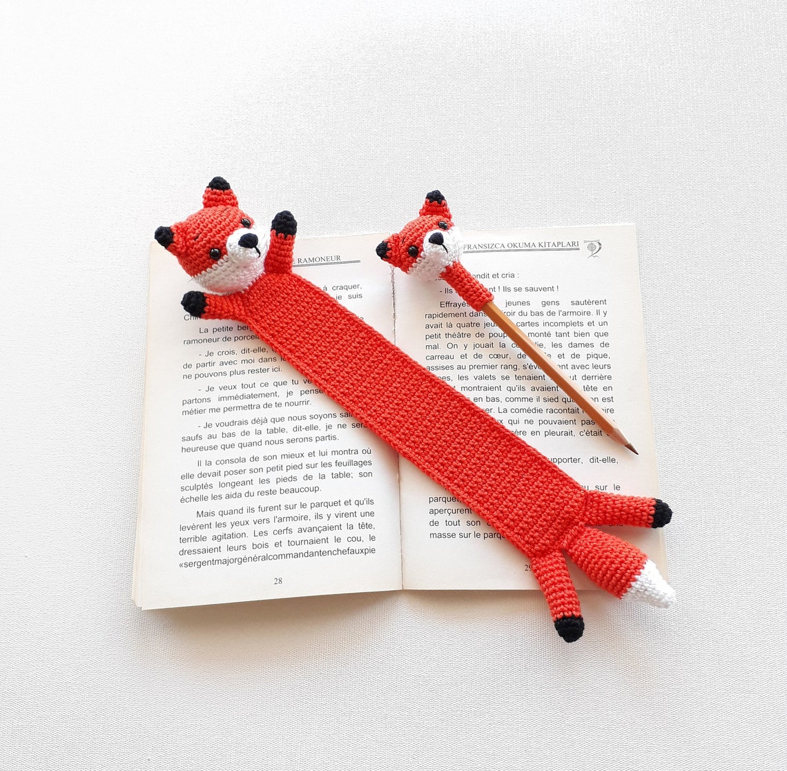 Crochet Fox Bookmark Crochet Fox Keychain Amigurumi Fox - Etsy