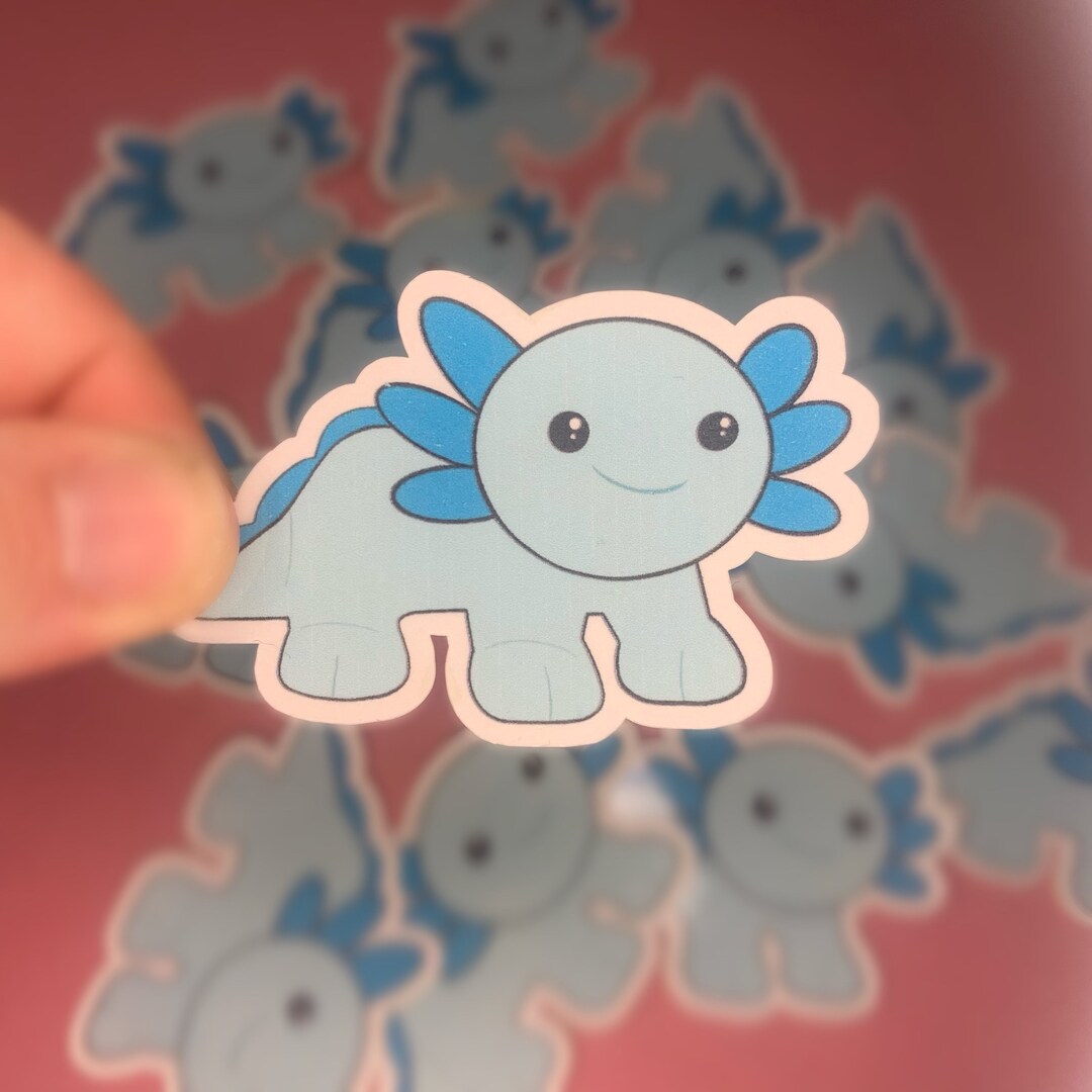 Cute Blue Axolotl Sticker - Etsy