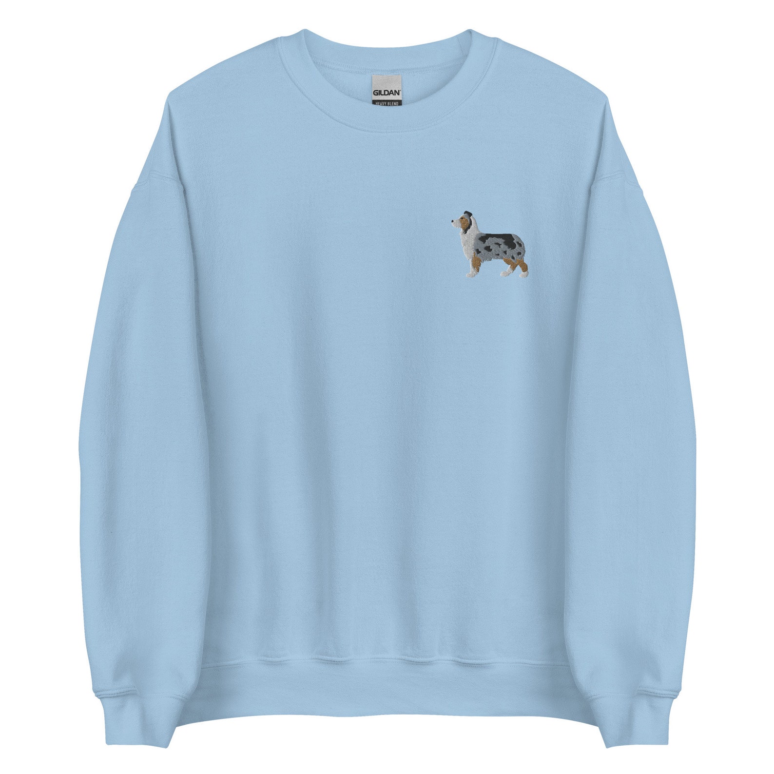 Embroidered Australian Shepherd Sweatshirt: Blue Merle Aussie Dog Lover ...