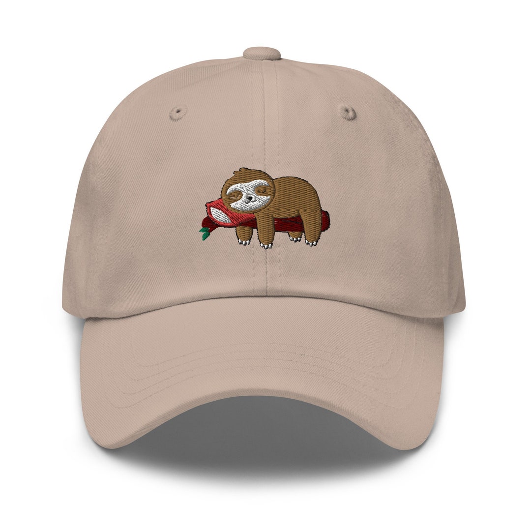 Embroidered Sloth Dad Hat: Cartoon Sleeping Sloth Baseball Cap - Etsy
