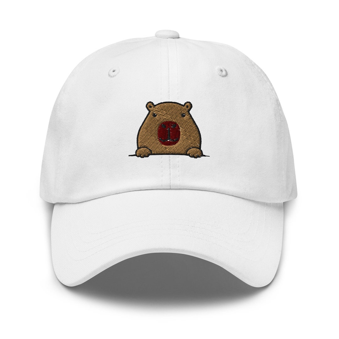 Capybara Peeking Embroidered Dad Hat, Cute Gift for Capybara Lover ...