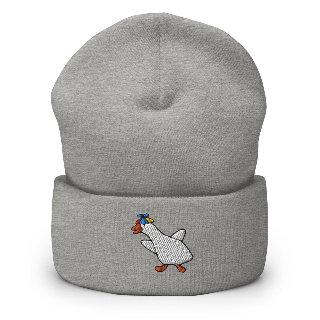 Propeller Hat Goose Embroidered Cuffed Beanie, Gift for Goose Lover ...