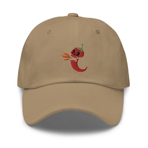 Funny Red Chilli Pepper Hot in Fire Embroidered Dad Hat, Chilli Pepper ...