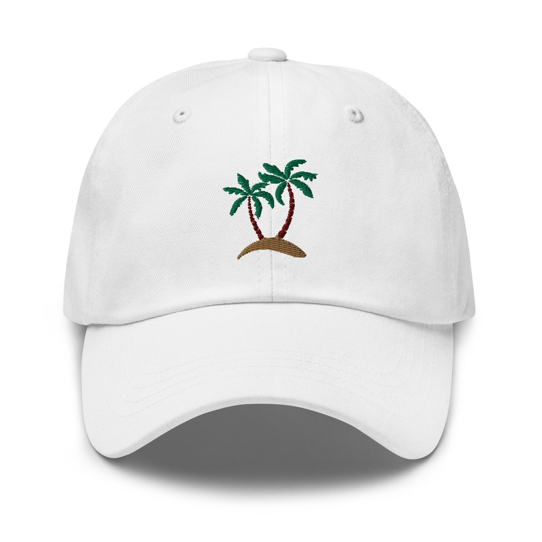 Palm Tree Embroidered Dad Hat, Tropical Baseball Cap, Embroidered ...