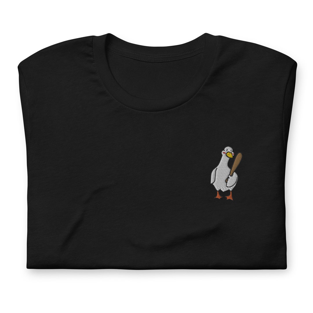 Goose With Baseball Bat Embroidered T-shirt Mess With the Honk You Get ...