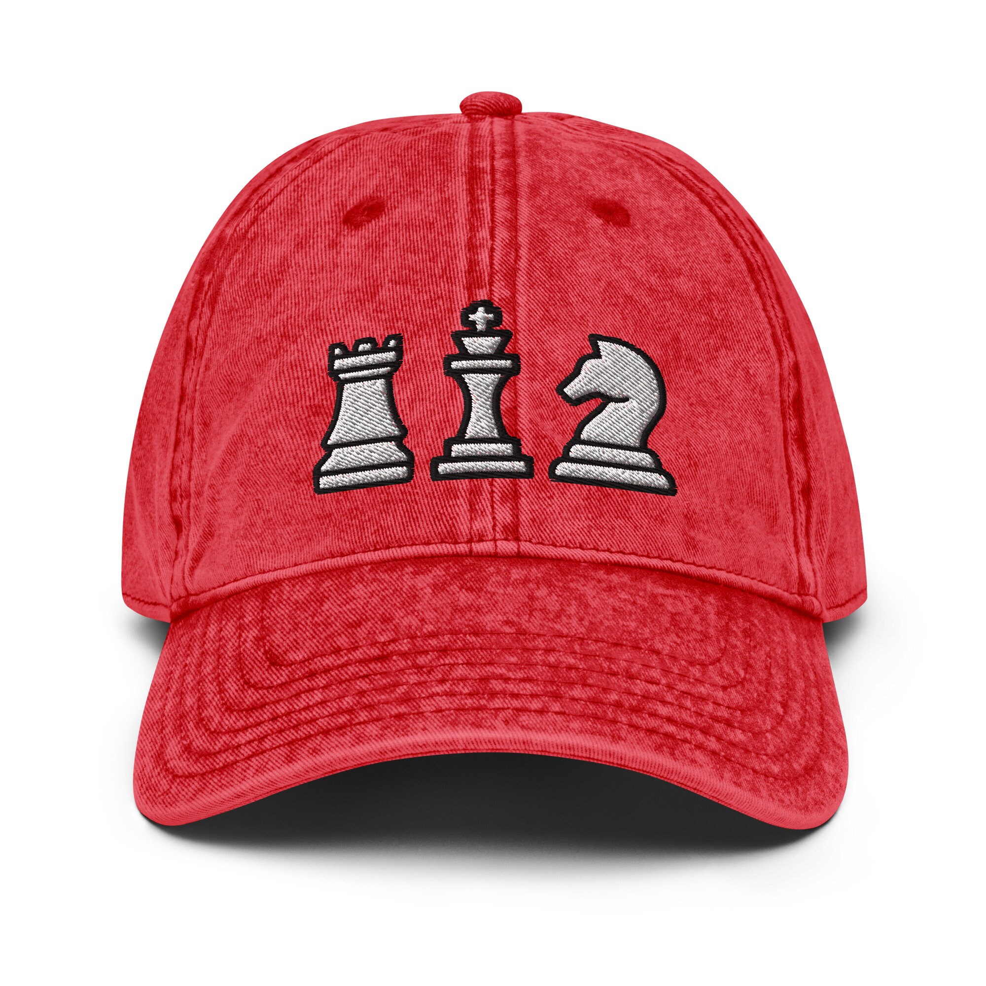 Embroidered Chess Pieces Cap: Vintage Cotton Twill Dad Hat - Etsy