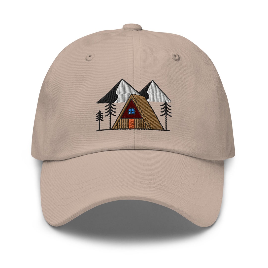 Camping Cabin Embroidered Hat, Camping Holiday Lovers Gift, Cute ...