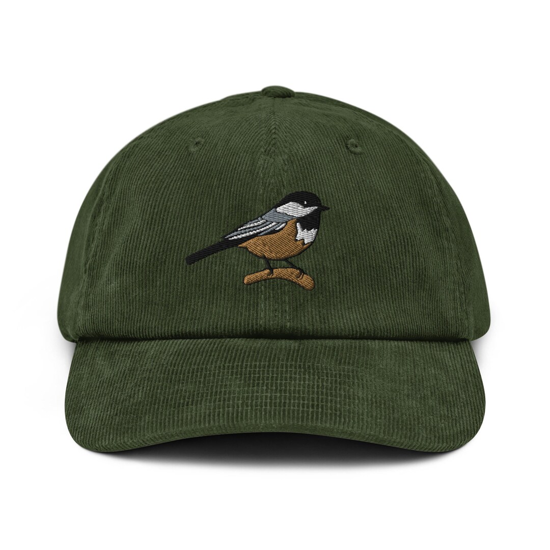 Embroidered Black-capped Chickadee Corduroy Hat: Bird Watcher Gift - Etsy