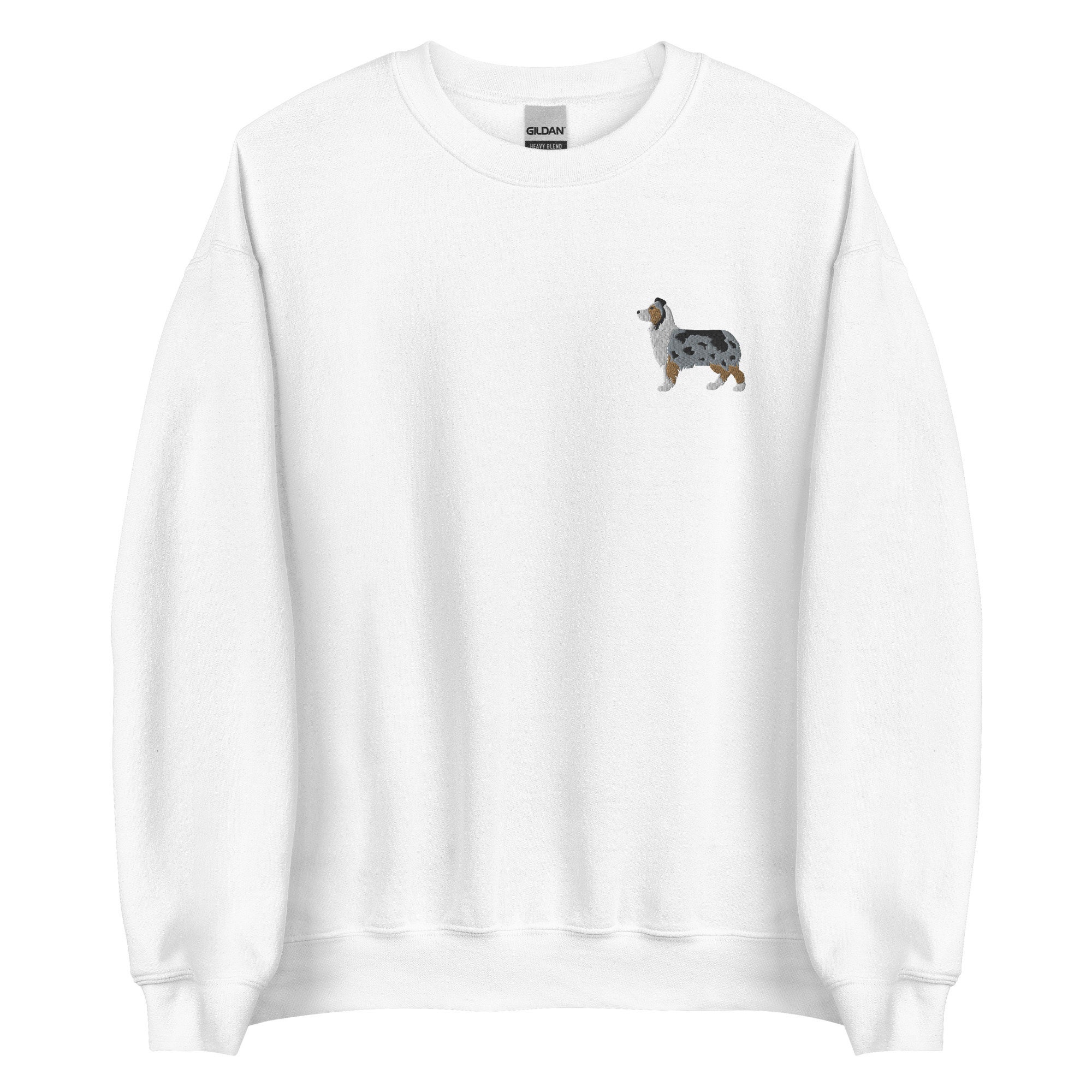 Embroidered Australian Shepherd Sweatshirt: Blue Merle Aussie Dog Lover ...