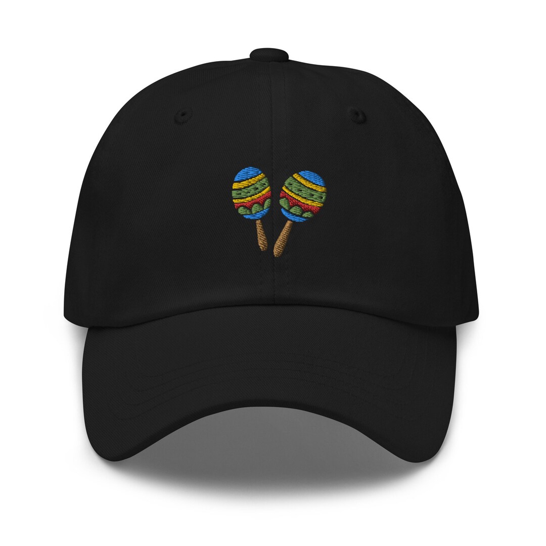 Embroidered Maracas Dad Hat: Fiesta Design, Adjustable Cap - Etsy