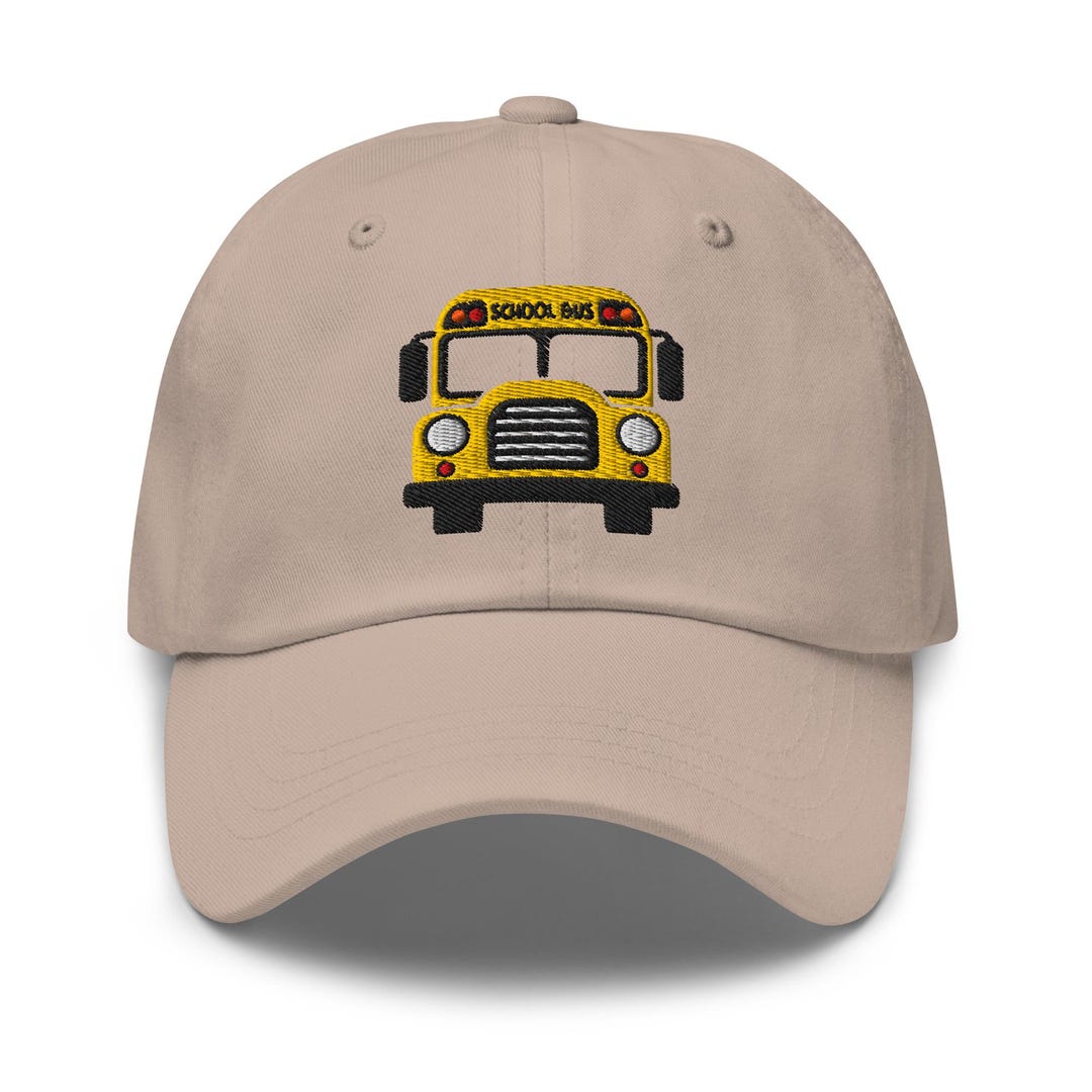 School Bus Embroidered Dad Hat, School Bus Driver Gift Hat, Embroidery ...