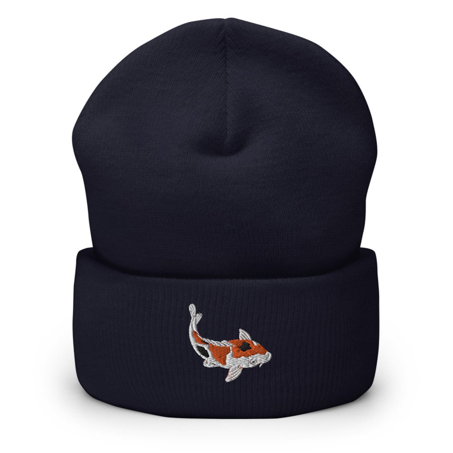 Koi Fish Embroidered Cuffed Beanie - Unisex Winter Hat - Etsy