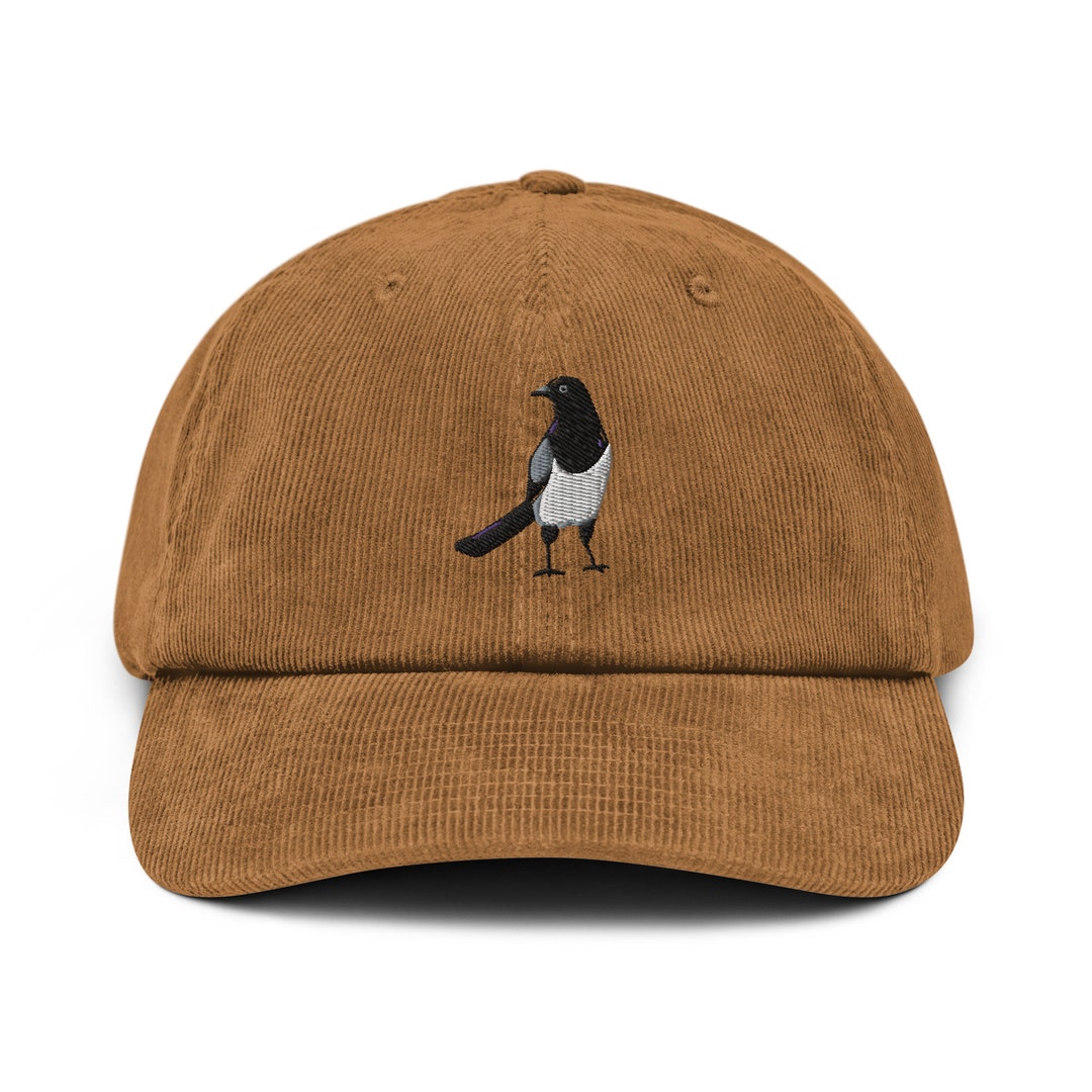 Magpie Bird Embroidered Corduroy Cap, Gift for Magpie Lovers, Magpie ...