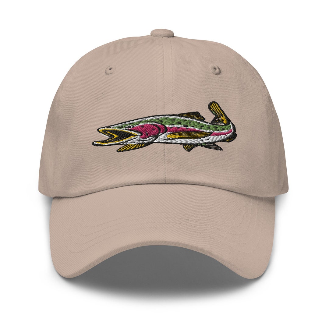 Trout Embroidered Hat, Mom Cap, Wildlife Cap, Animal, Fish, Rainbow ...