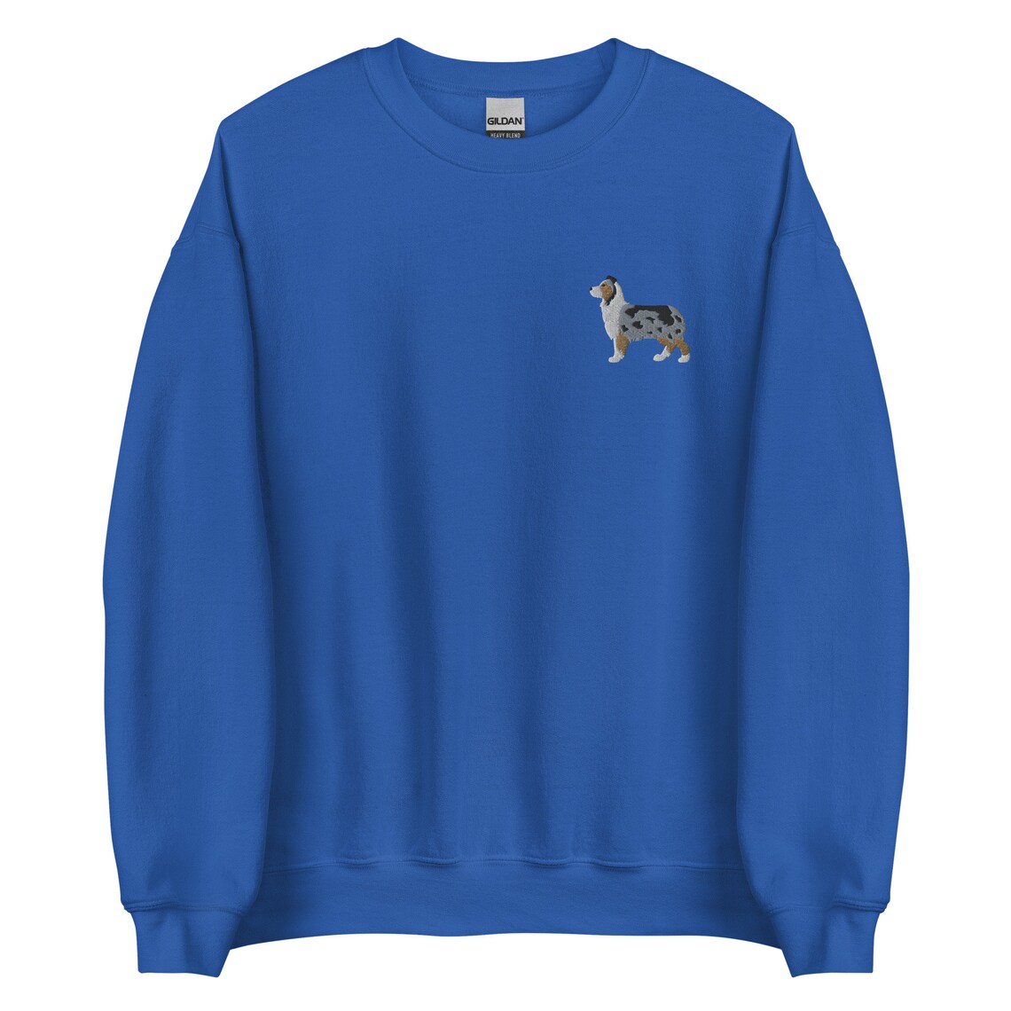 Embroidered Australian Shepherd Sweatshirt: Blue Merle Aussie Dog Lover ...