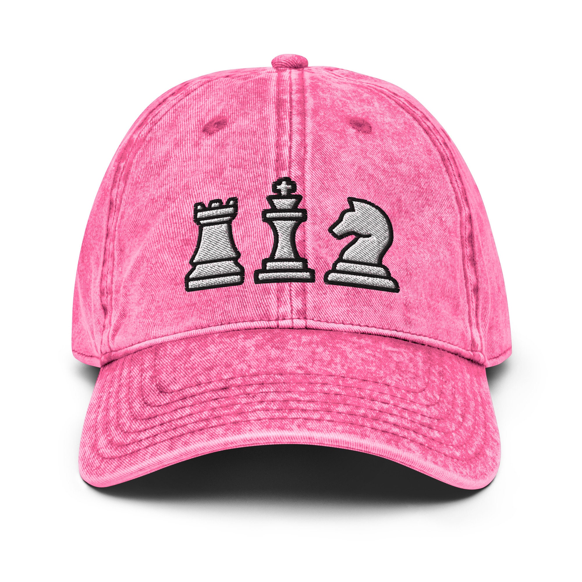 Embroidered Chess Pieces Cap: Vintage Cotton Twill Dad Hat - Etsy